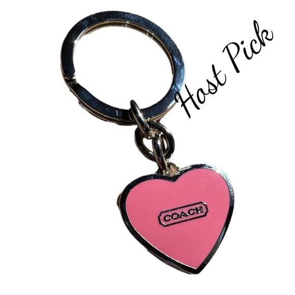 Coach | Accessories | Coach Heart Locket Pink Chrome Keychain Retired ...